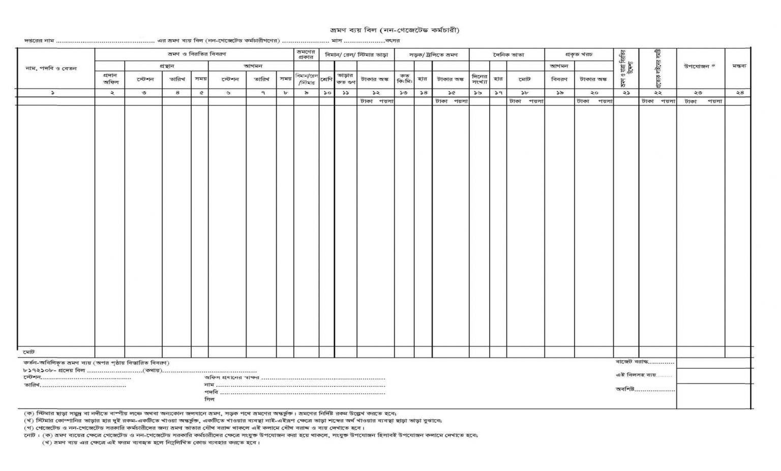 TA DA New form bd 2024 । সরকরি ভ্রমণ বিল ফর্ম ডাউনলোড করুন - Technical ...